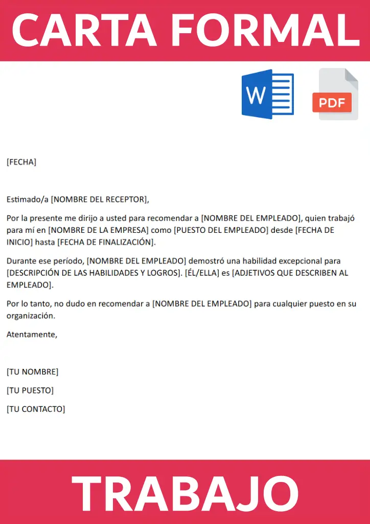 Carta Formal | Ejemplos y Modelos para Descargar Gratis