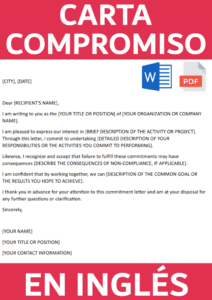 Carta Compromiso en Inglés | Ejemplos y Plantillas PDF