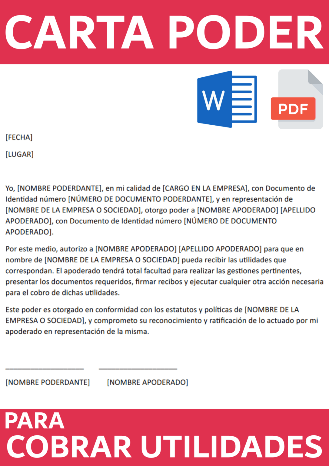 Carta Poder para Cobrar Utilidades | Ejemplos y Modelos