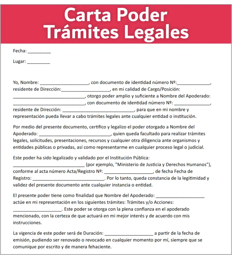 Carta Poder para Trámites | Tipos y Ejemplos para Descargar