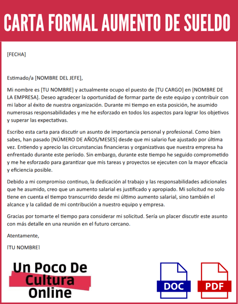 Carta Formal para Aumento de Sueldo | Descarga Ejemplos
