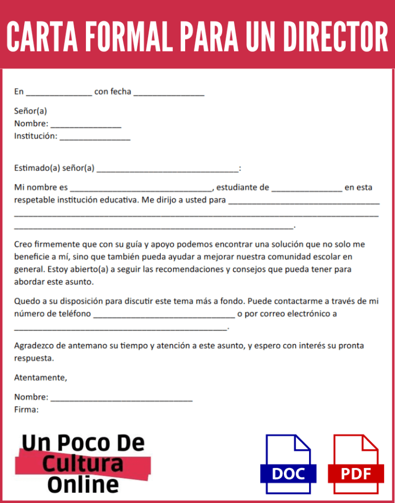 Carta Formal para un Director | Ejemplos Gratis PDF | Word