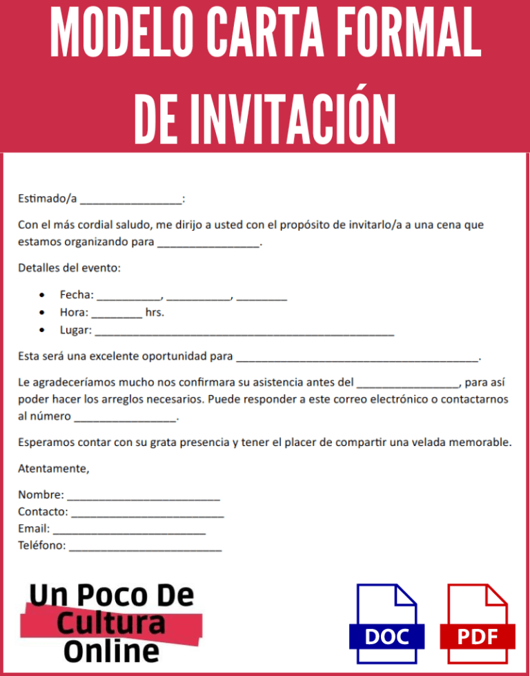 Carta Formal de Invitación | Ejemplos en Word y PDF → Gratis