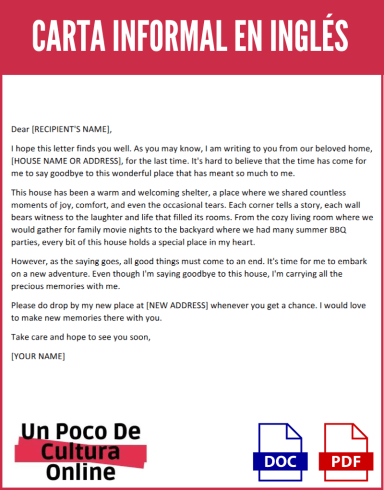 Carta Informal en Inglés | Ejemplos Gratis en Word y PDF