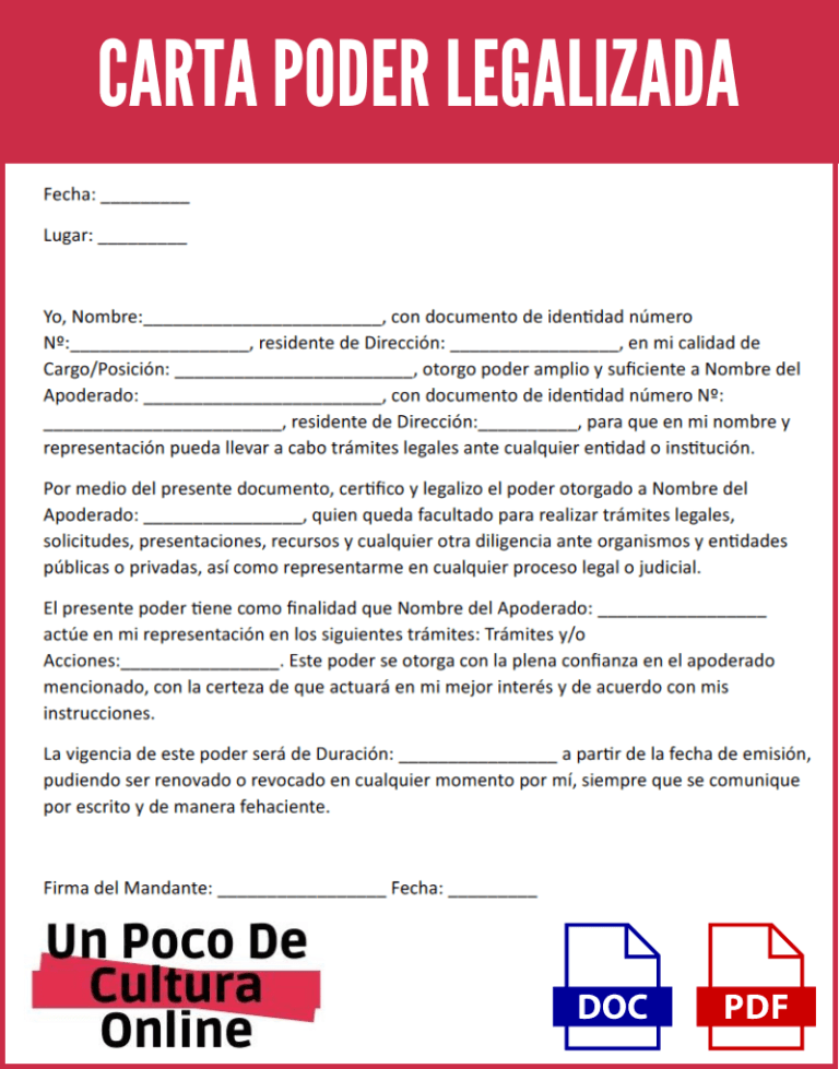 Carta Poder Legalizada | Modelos con Ejemplos para Descargar
