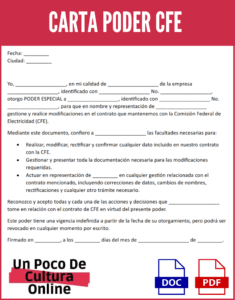 Carta Poder CFE | Modelos para Descargar En Word y PDF
