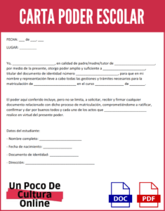 Carta Poder Escolar | Modelos y Ejemplos en Word y PDF