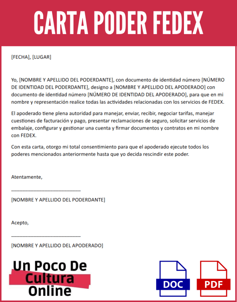 Carta Poder FedEx | Modelos con Ejemplos para Descargar
