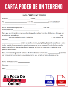 Carta Poder de un Terreno | Modelos y Ejemplos en Word y PDF