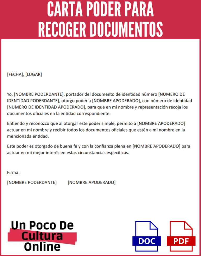 Carta Poder para Recoger Documentos | Modelos y Ejemplos