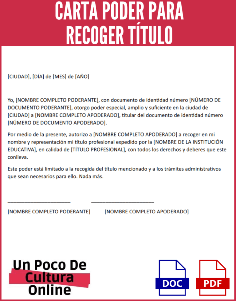 Carta Poder para Recoger Título | Modelos para Descargar