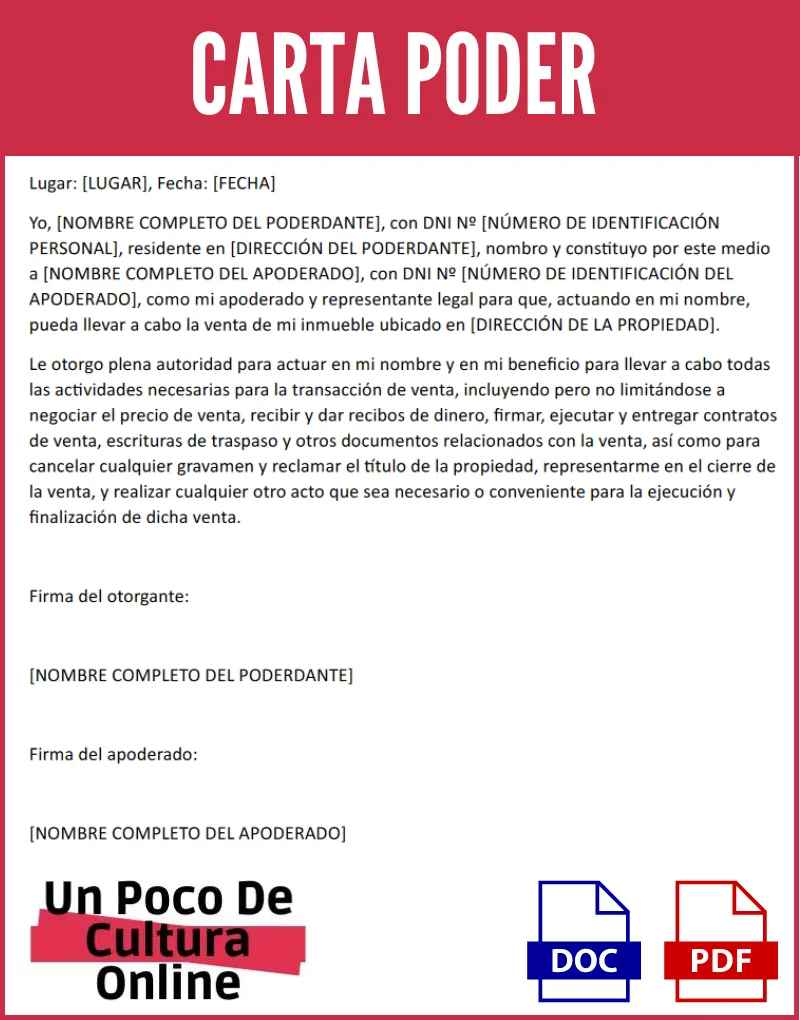 Carta Poder Notarial Descarga Ejemplos Gua Completa