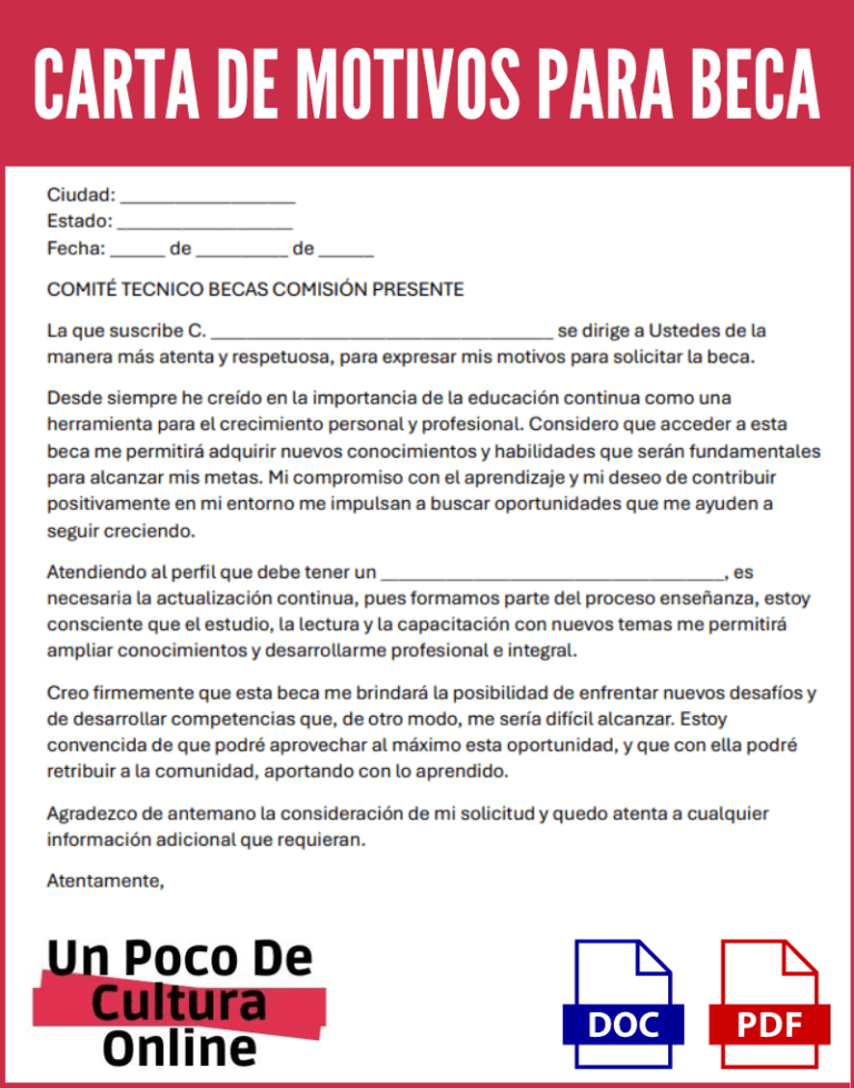 Carta de Motivos para Beca | Modelos y Ejemplos