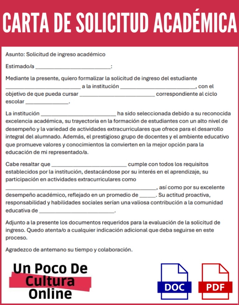 Carta de Solicitud Académica | Modelos con Ejemplos en Word y PDF