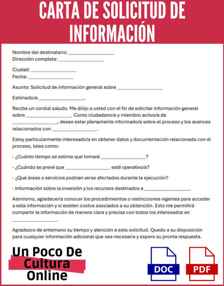 Carta de Solicitud de Información | Ejemplos en Word y PDF